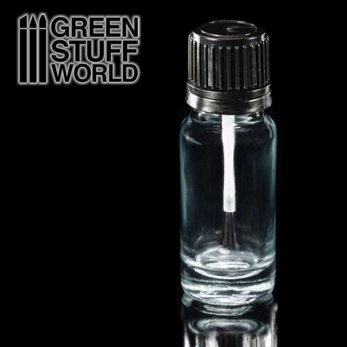 Green Stuff World 9759 Empty Glass Bottle with Brush