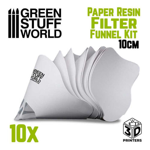 Green Stuff World 3096 Paper Resin Filter Funnel Kit 10 cm (10 pcs)