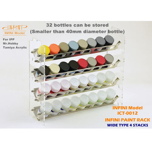 Infinimodel ICT0012 Paint Rack Wide 4 stacks (for Mr. Hobby / IPP)