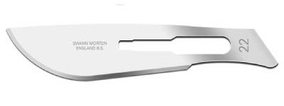 Swann Morton 9308 No.22 Blade to fit SWA-9106 No.2 and SWA-9107 no.5 handle in pack of 50 blades