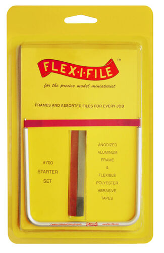 Flex-I-files 700 Starter Set - inc. Anodized Aluminum Frame (1 pc) and 6 Assorted Abrasive Refill