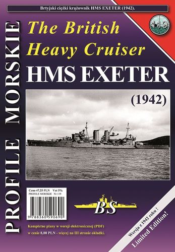 Profile Morskie 119 Brytyjski ciężki krążownik HMS EXETER (1942)