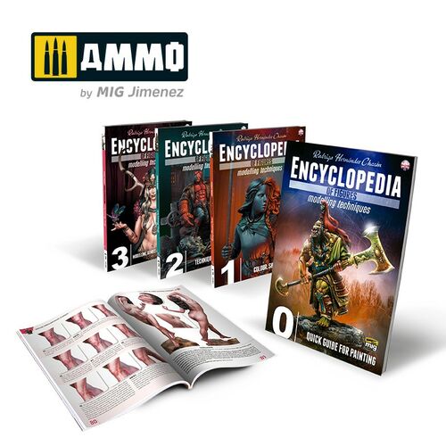 AMMO of Mig Jimenez 6219 Complete Encyclopedia of Figures Modelling Techniques - 4 volumes