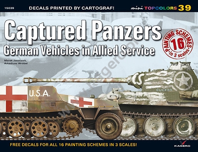 Kagero TC-15039-EN+PL Captured Panzers German Vehicles in Allied Service (kalkomania)