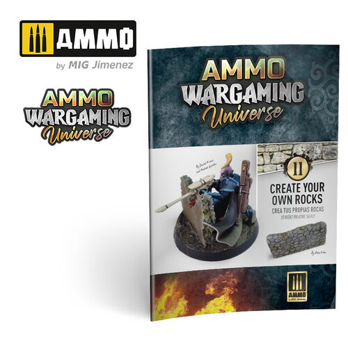 AMMO of Mig Jimenez 6930 AMMO Wargaming Universe Book 11 - Create Your Own Rocks (English, Castellano, Polski)