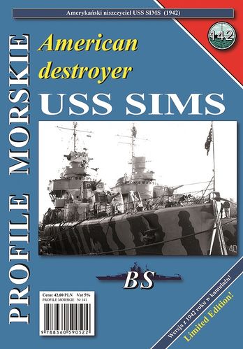 Profile Morskie 142 Amerykański niszczyciel USS SIMS (1942)