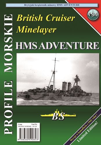 Profile Morskie 134 Brytyjski krążownik minowy HMS ADVENTURE (1942)