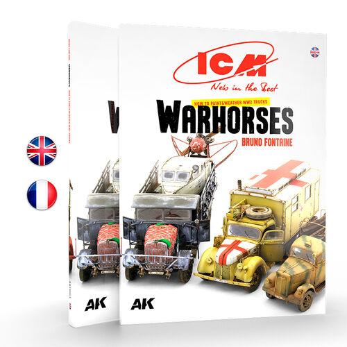AK-Interactive 130012 ICM - How To Paint &weather WW2 Trucks Warhorses (French)