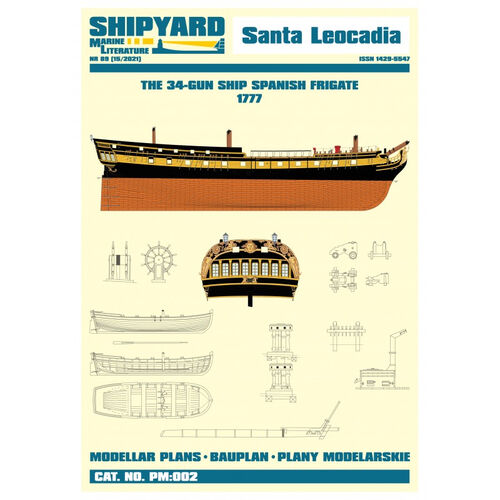 ShipYard PM002 Santa Leocadia - The 34-Gun Ship Spanish Frigate 1777