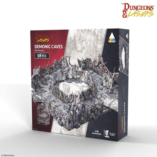 Archon Studio DNL0115 Dungeons & Lasers Demonic Caves PrismaCast Pre-Painted Terrain