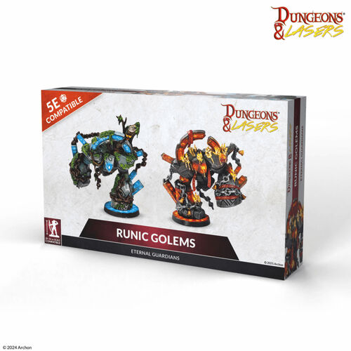 Archon Studio DNL0100 Dungeons & Lasers Miniatures: Runic Golems