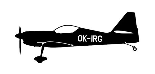 Omask 150222 Sticker Zlin Z-50 OK-IRG (15cm Black)