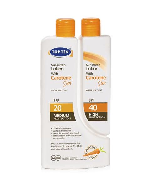 Top Ten Carotene losion za sunčanje 40SPF+20SPF 300ml