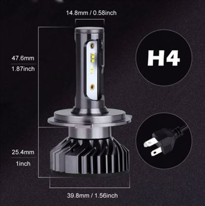 Led H4 100w 12000lm-komplet NOVO