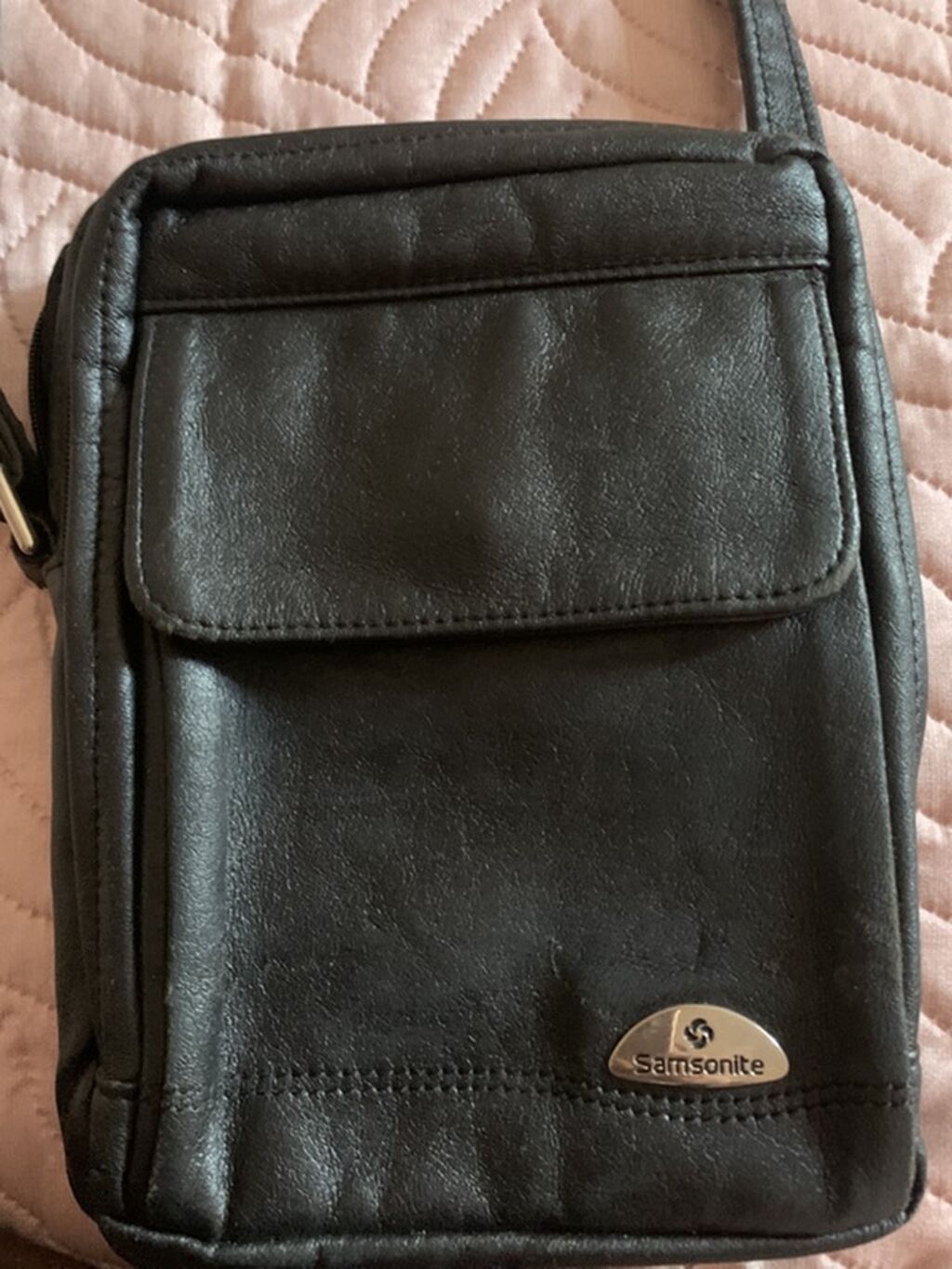 Samsonite muška/uni crossbody torbica – crna - Materijal: glatka