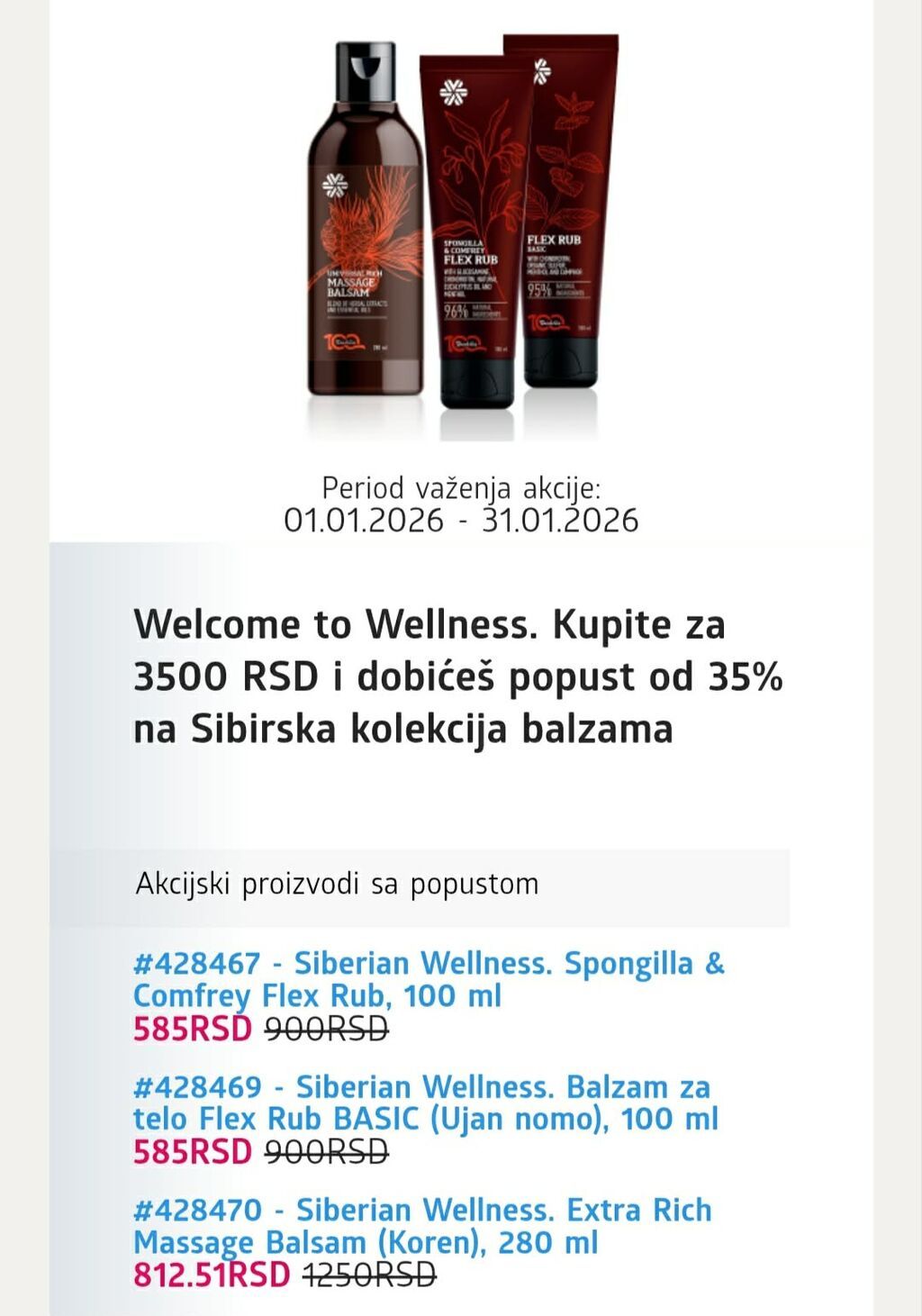 Siberian Wellness – proizvodi na akciji 1) Sibirska kolekcija balzama