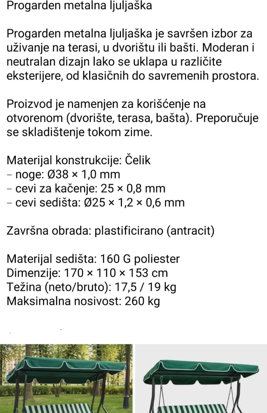 Nove ljuljaske sa tendom po ceni od 13500 porucivanje porukom saljemo