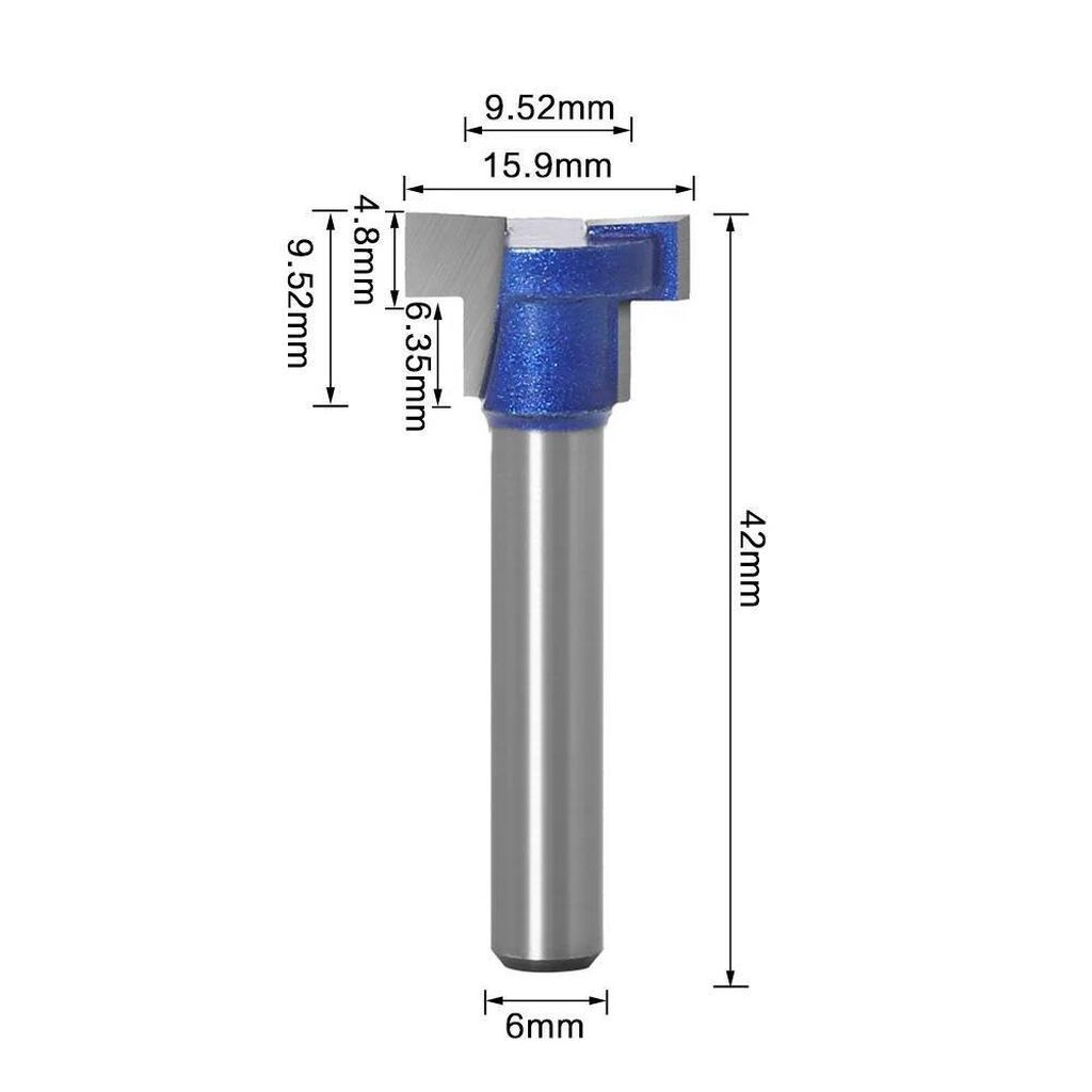 Ruter glodalo za pravougaone žlebove tj kanale (T-slot/rabbet tip) -