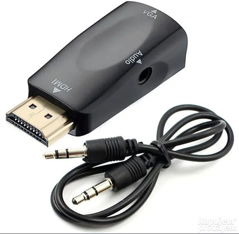 HDMI na VGA adapter sa audio izlazom (HDMI muški na VGA ženski) Opis