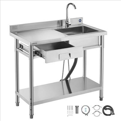 Samostojeca kuhinjska sudopera 1000x500x940mm inox