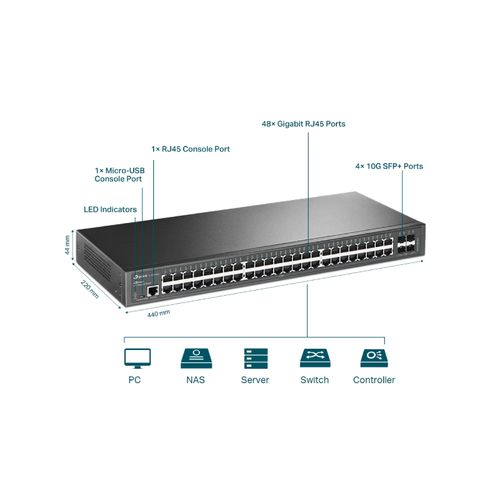 TP-LINK SG3452X 48-port Gigabit Uprav.switch 4 10GE
