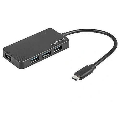 Natec NHU-1343 SILKWORM, USB 3.0 Type-C Hub, 4x Type-A Ports, Cable 15 cm