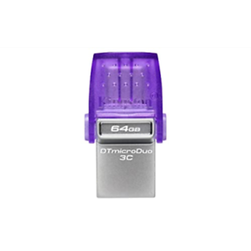 Kingston DTDUO3CG3/64GB 64GB USB Flash Drive, 2-in-1 USB 3.2 Gen.1 Type-C & Type-A, DataTraveler microDuo 3C, Read up to 200MB/s