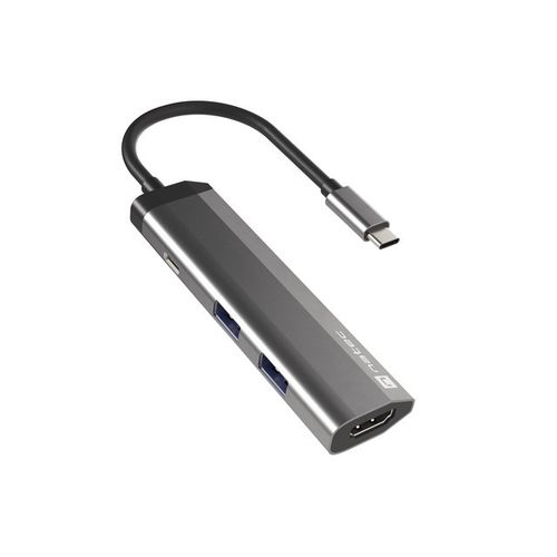 Natec NMP-1984 FOWLER SLIM, USB Type-C 3-in-1 Multi-port Adapter (USB3.0 Hub + HDMI + PD), Max. 100W Output, Grey