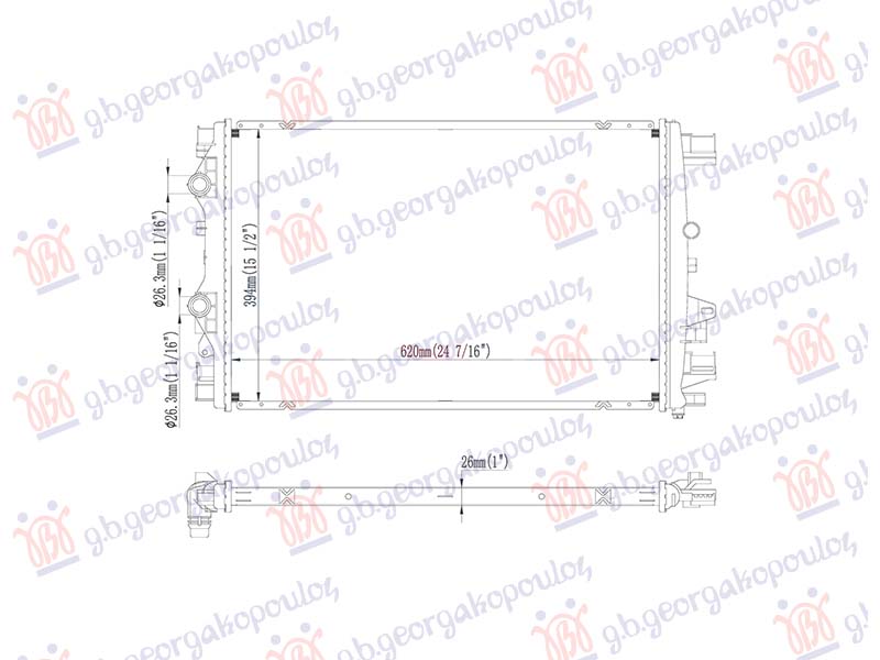 HLADNJAK MOTORA DODATNI 1.0/1.3 BENZIN (560×418) JEEP RENEGADE (2018-) (OEM: 52084516, 52084518)