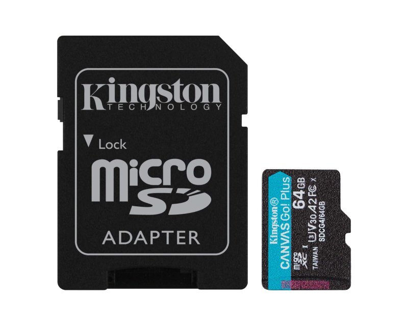 Memorijska kartica KINGSTON U3 V30 microSDXC 64GB Canvas Go Plus 200MB/s A2 + adapter SDCG4/64GBID: EK000811216