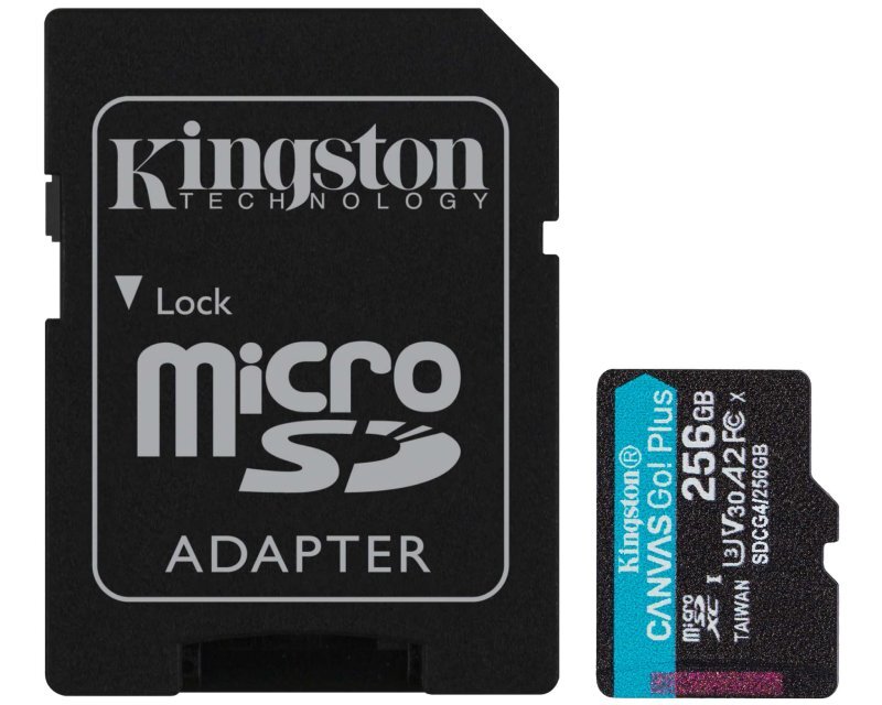 Memorijska kartica KINGSTON U3 V30 microSDXC 256GB Canvas Go Plus 200MB/s A2 + adapter SDCG4/256GBID: EK000811232