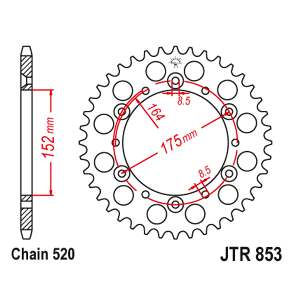 Zadnji lančanik JT JTR853-47-50-32003 (520) 47 zuba