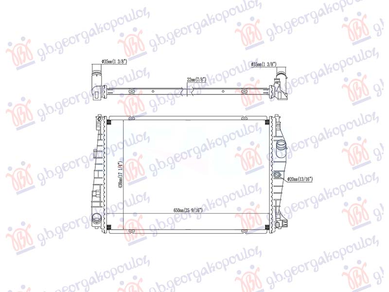 HLADNJAK MOTORA 2.0 DIZEL (AUTO) (SA CEVI) (650×438) ALFA ROMEO BRERA (2006-2010) (OEM: 50516225)