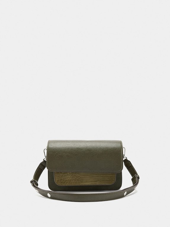 CROSSBODY BAG WITH FLAP AND TEXTURE
