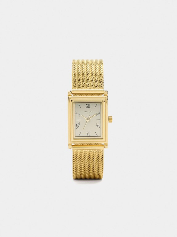SQUARE WATCH WITH A STEEL MESH KNIT