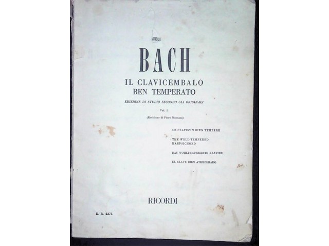 Bach ➡️ Il Clavicembalo Ben Temperato ➡️ Vol 1.