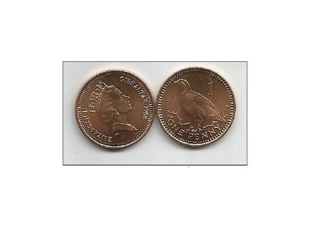 Gibraltar 1 penny 1988.