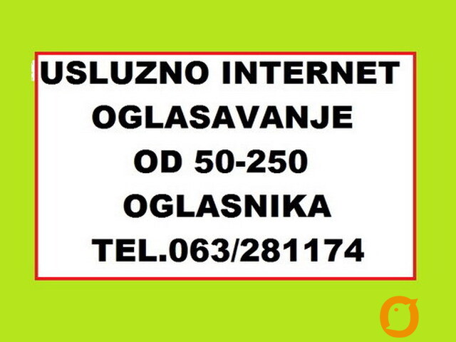 Usluzno internet oglasavanje na 50-100-150-200 oglasnika