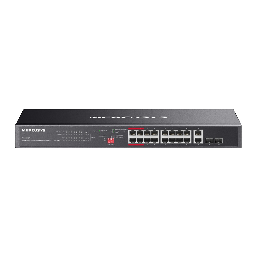 MS120GP(UN) 20-Port Gigabit Rackmount Switch with 16-Port PoE+