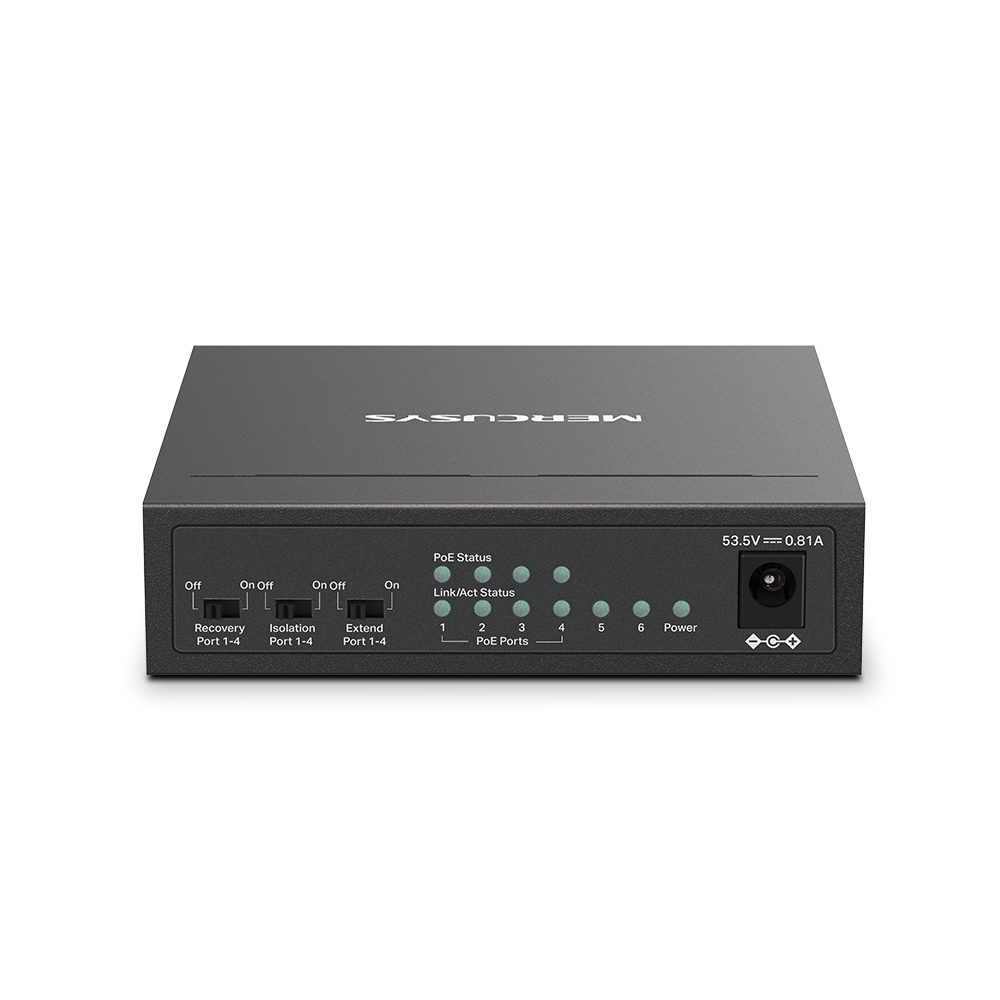 MS106LP(UN) 6-Port 10/100Mbps Desktop Switch with 4-Port PoE+