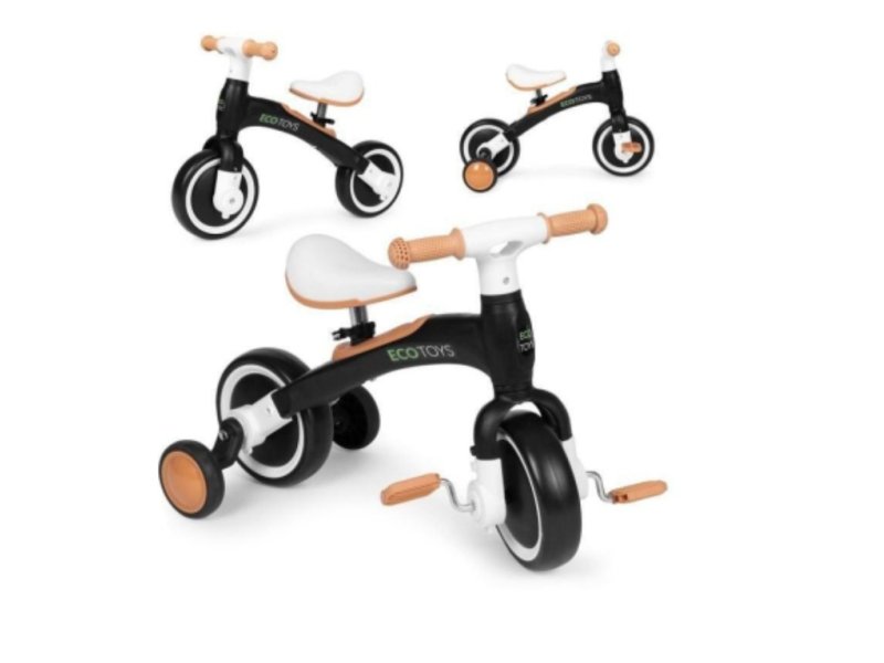 ECO TOYS BALANS BICIKL SA PEDALAMA I POMOĆNIM TOČKOVIMA 3 U 1 BLACK LC-V1359 BLACK
