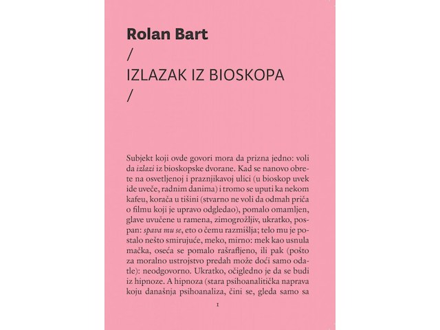 IZLAZAK IZ BIOSKOPA, Rolan Bart