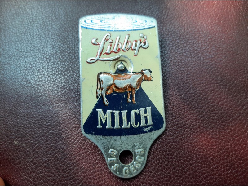 VTG ORIGINALNI ANTIKVAR REKLAMNI OTVARAČ"LIBBY'S MILCH"