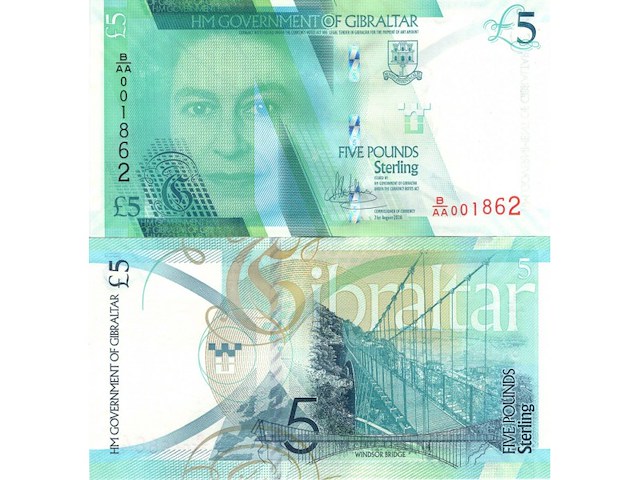 GIBRALTAR 5 Pounds 2020 UNC, P-42