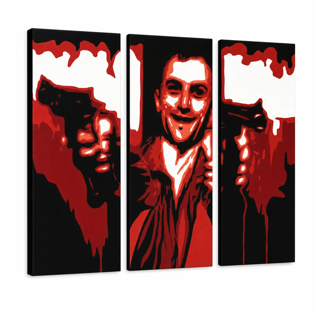 RUČNO OSLIKANA POP ART SLIKA TAKSISTA IZ 3 DELA TAKSI2