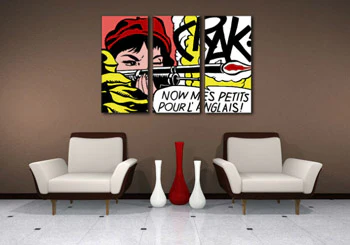 Ručno Oslikana POP Art Slika LIHTENŠTAJN Od 3 Dela Li8