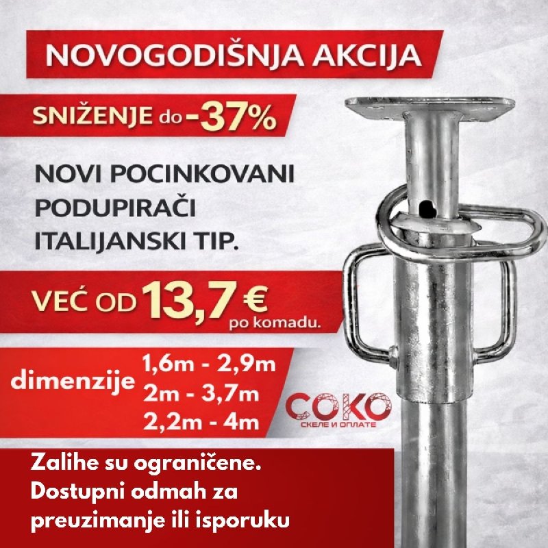 Podupirači - novi, pocinkovani, italijanski tip