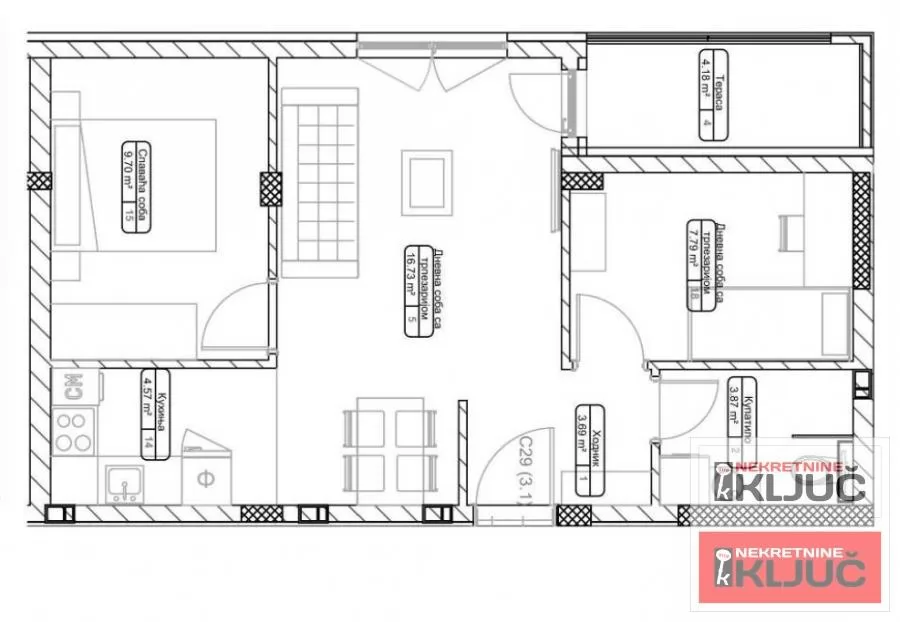 TELEP, 49m2, Dvoiposoban sa pdv, Izgradnja, Funkcionalan