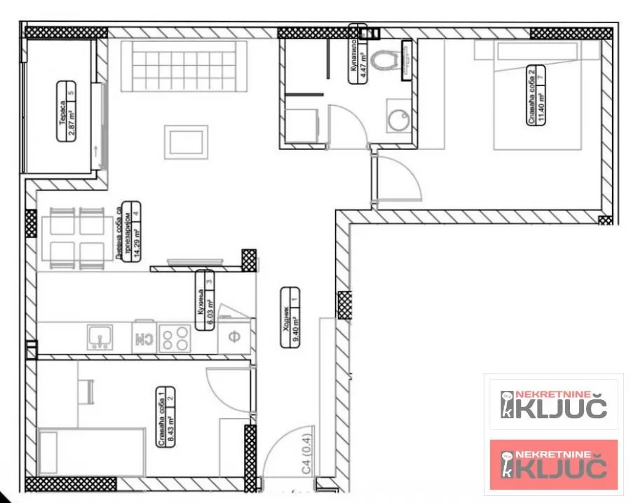 TELEP, 55m2, Dvoiposoban sa pdv, Izgradnja