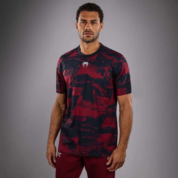 Venum UFC Zenith Authentic Fight Week Majica Kratki Rukav Camo Burgundy XL